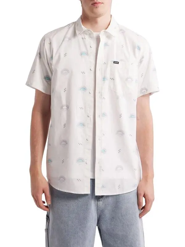 Rip Curl Hypno Micro Short Sleeve Button-up Shirt - Bone