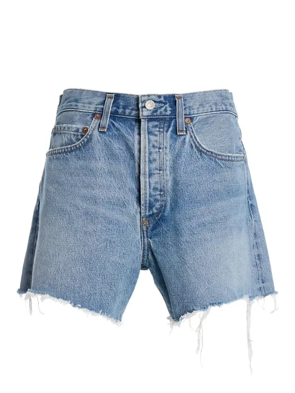 AGOLDE Parker Long Denim Shorts - Medium Wash
