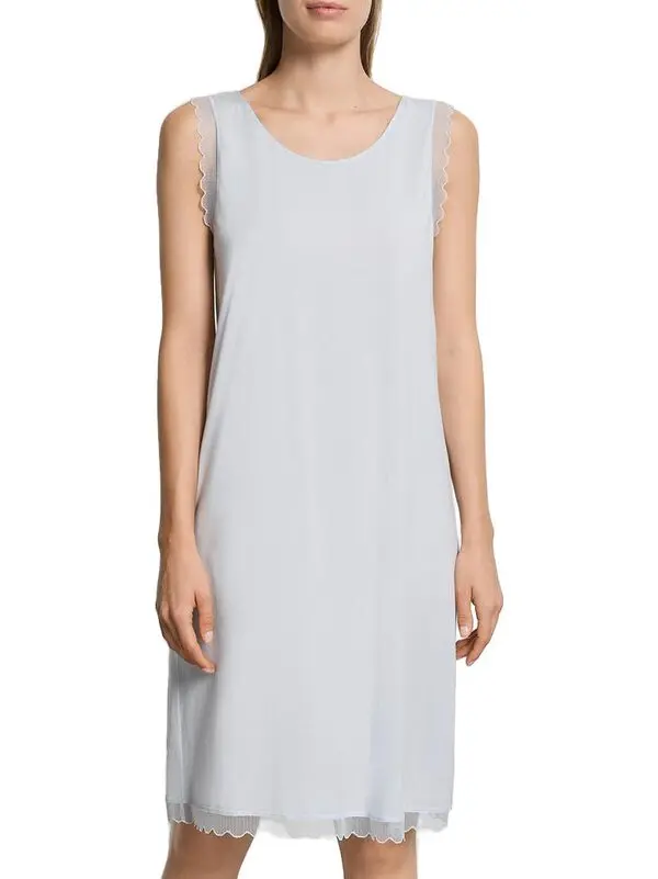 Hanro Inaya Scallop Tank Dress - Watery Blue