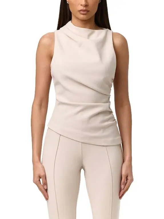 Naked Wardrobe Suiting Asymmetric Top - Melange Beige