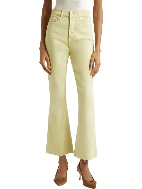 Veronica Beard Carson Raw Hem Flare Jeans - Pistachio