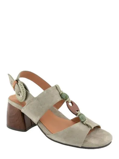 Gentle Souls Slingback Sandal - Silver Sage Suede
