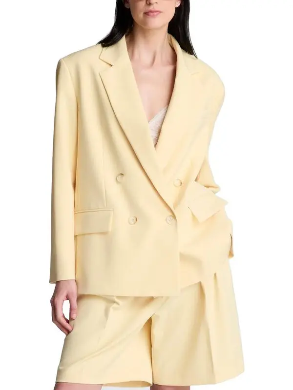 KENNETH COLE Oversize Double-breasted Jacket - Pastel Yellow