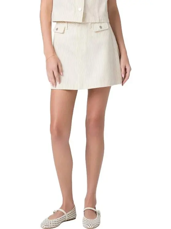 Paige Janelle Striped Mini Skirt - Tonal Stripe
