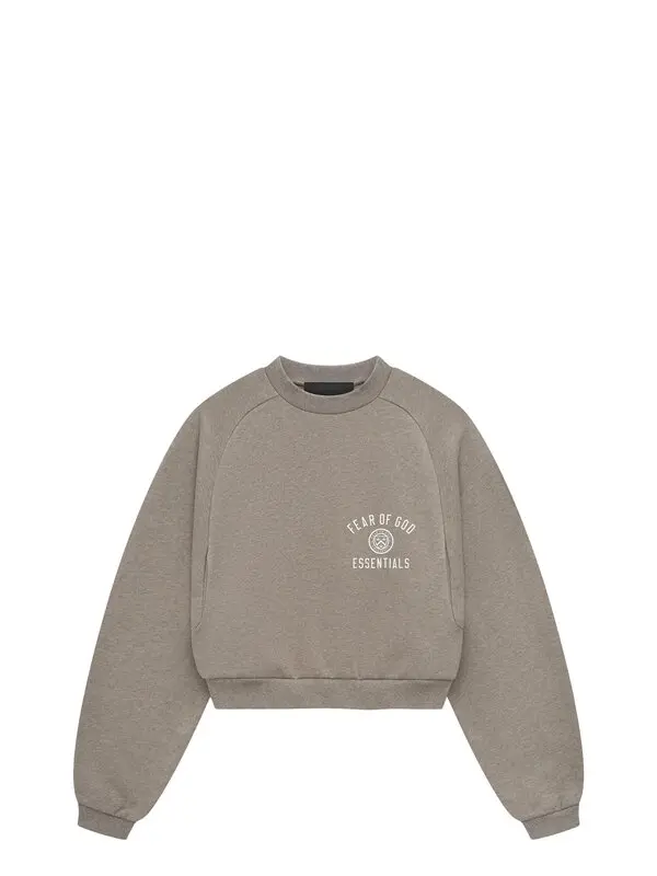Fear Of God Fleece Cropped Crewneck - Grey