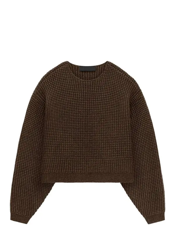 Fear Of God Heavy Waffle Cropped Sweater - Brown