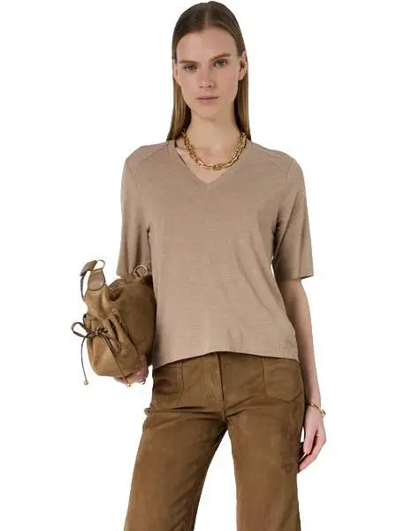 Gerard Darel Malvine V-neck T-shirt - Caramel