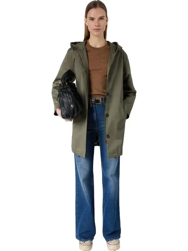 Gerard Darel Janaya Hooded Parka - Khaki Green