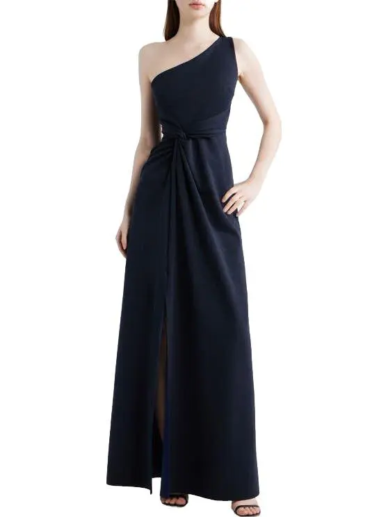 Chiara Boni La Petite Robe Sugar One-shoulder Gown - Blu Notte