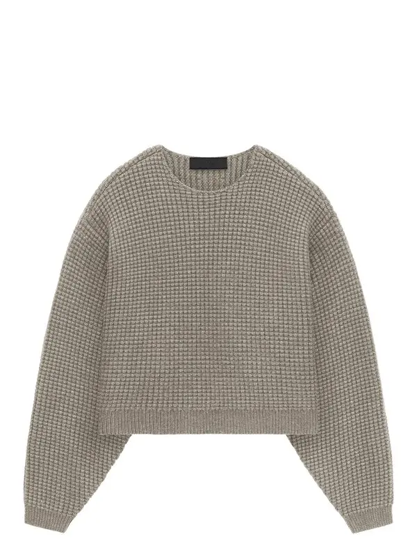 Fear Of God Heavy Waffle Cropped Sweater - Grey