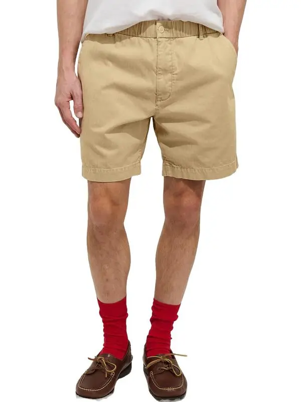 ALEX MILL Pull-on Cotton Shorts - Beeswax