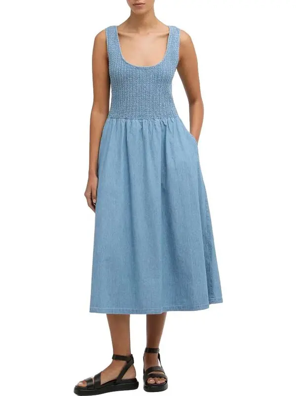 Barbour Josie Sleeveless Midi Dress - Chambray