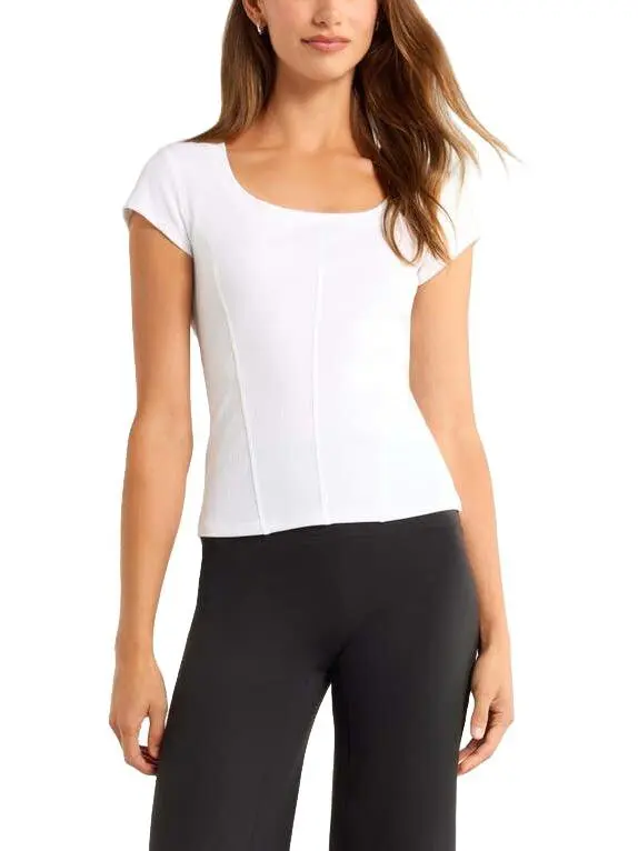 Zella Seamed Rib Top - White