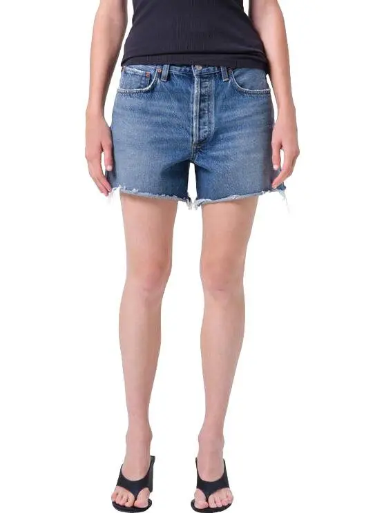 AGOLDE Nye Denim Cutoff Shorts - Bounty Med Classic Wash Indigo