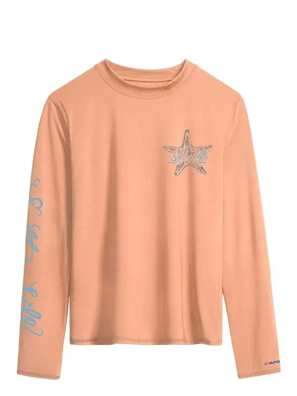 SALT LIFE Island Star Performance Long Sleeve Tee - Peach Tree Heather