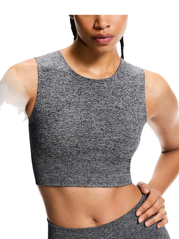 On Studio Knit Crop Top - Graphite Heather