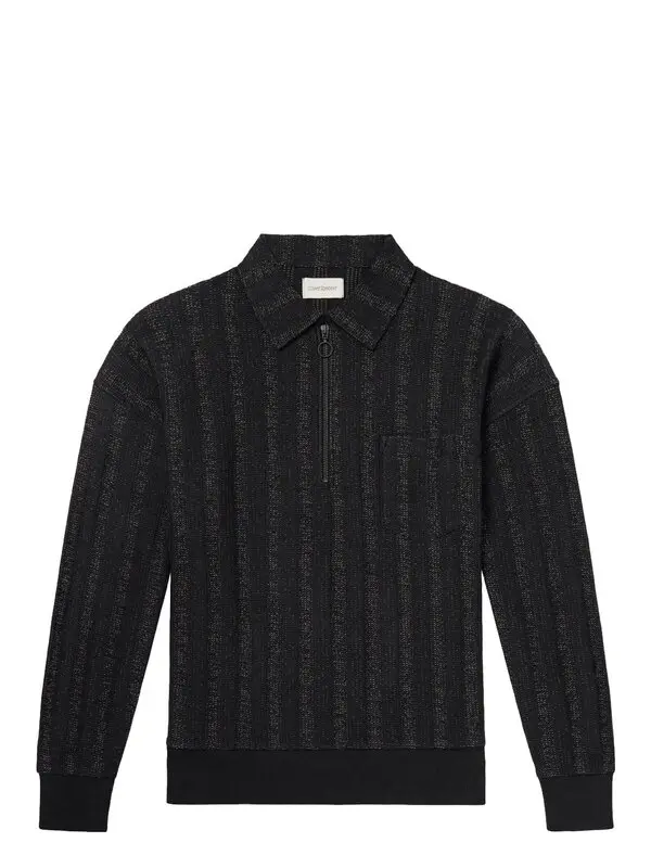Oliver Spencer Lorimer Cotton-blend Jacquard Sweater - Black