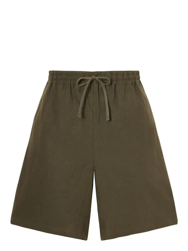Aimé Leon Dore Linen Straight-leg Shorts - Green