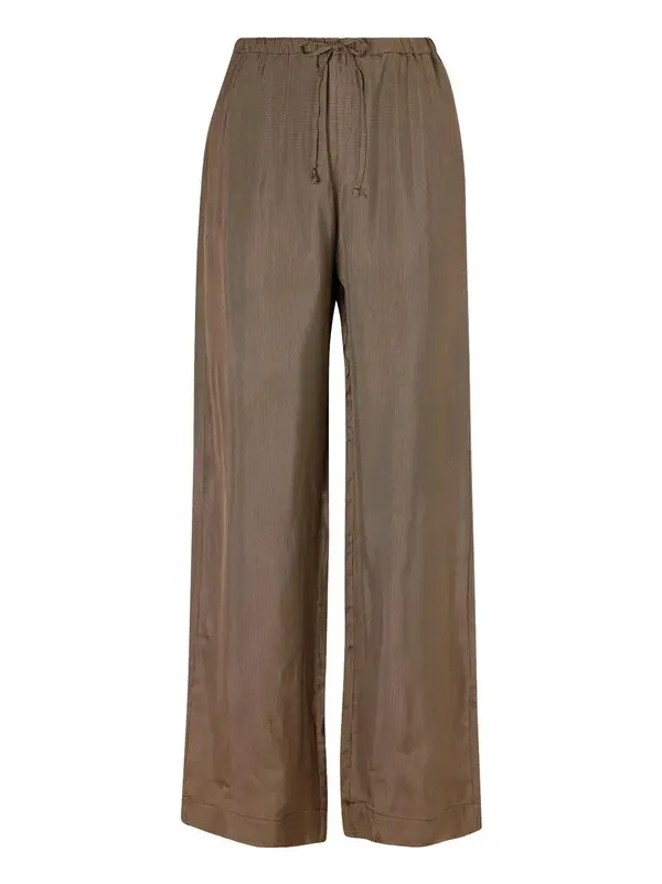 RÓHE Houndstooth Jersey Wide-leg Trousers - Brown