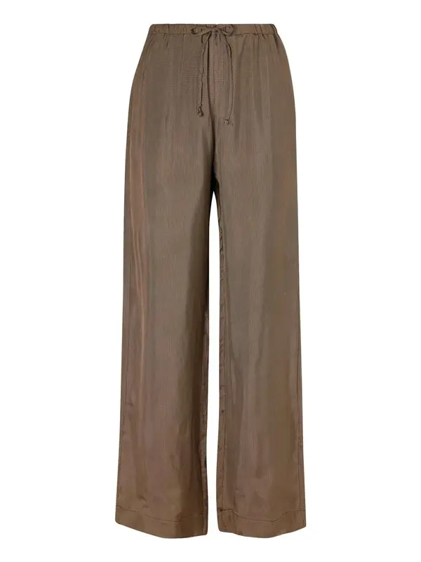 RÓHE Houndstooth Jersey Wide-leg Trousers - Light Brown