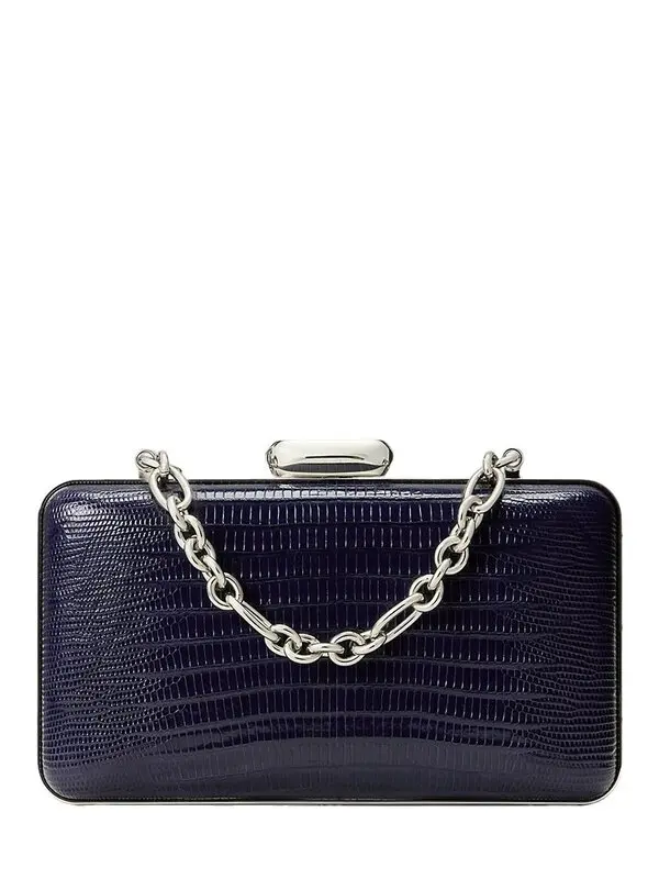 Ralph Lauren Evening Clutch In Tegu Lizard - Lux Navy