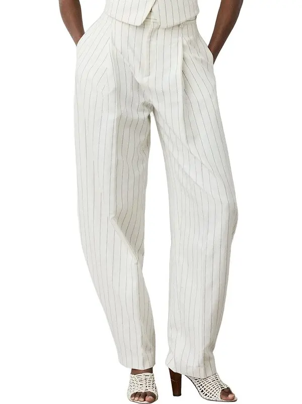 Ralph Lauren Harlo Striped Washed Pant - Lux Cream/black