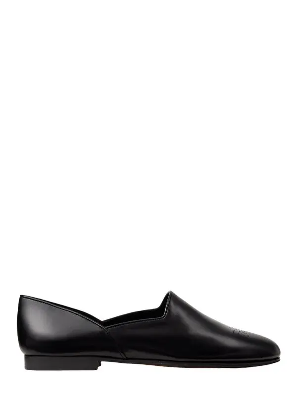 Ralph Lauren Bronwen Calfskin Slipper - Black