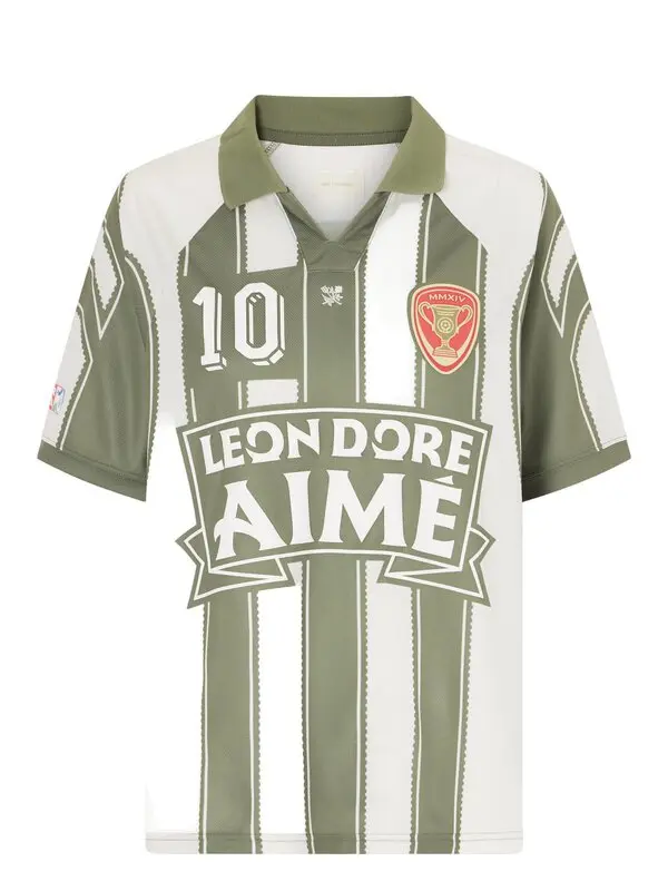 Aimé Leon Dore Logo Appliquéd Striped Jersey T-shirt - Green