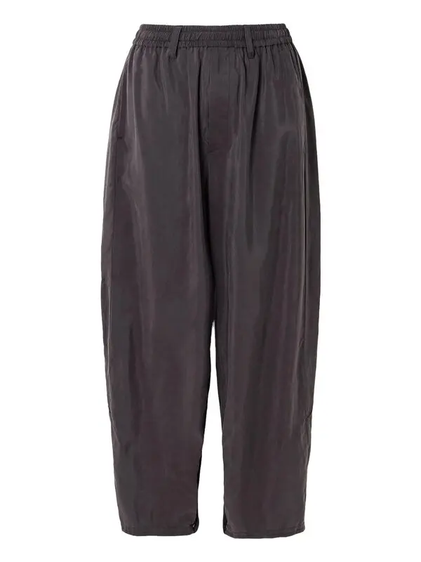 SSSTEIN Pleated Silk-blend Track Pants - Gray