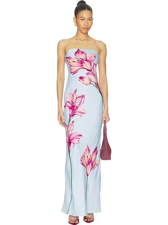 Rococo Sand Strapless Maxi Dress - Blue