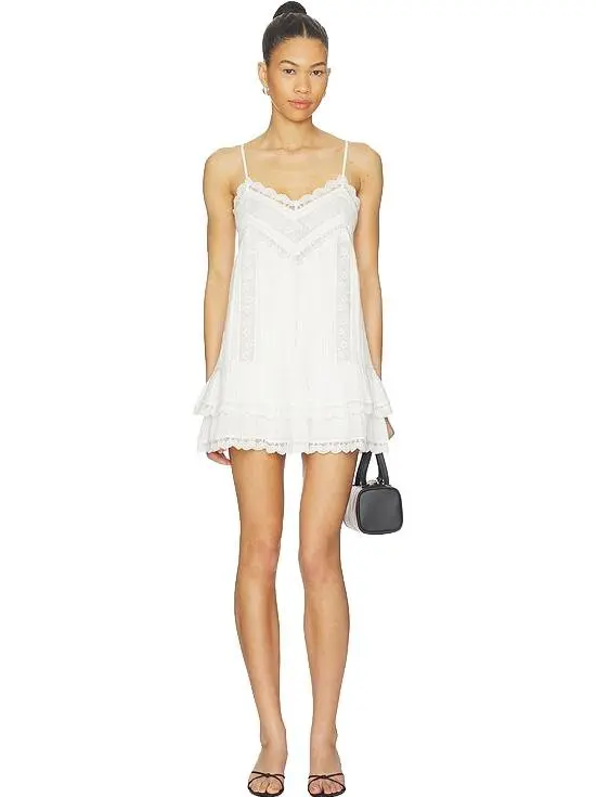 Rococo Sand Lace Detail Mini Dress - White