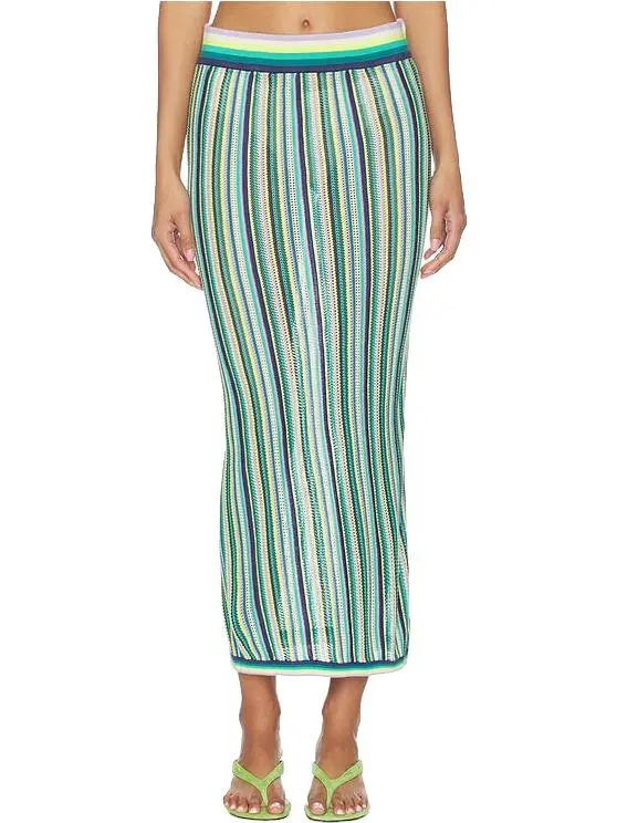 Susana Monaco Stripe Sweater Midi Skirt - Nightlife & Fern