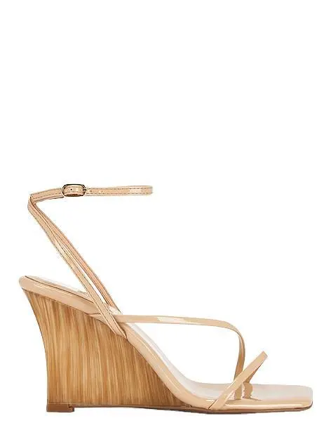 Jeffrey Campbell Topsail Wedge Sandal - Beige Patent