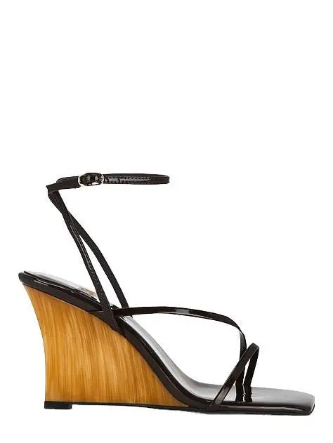 Jeffrey Campbell Topsail Wedge Sandal - Coffee Patent