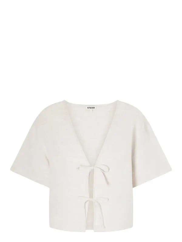 Staud Ava Linen Blouse - Neutrals