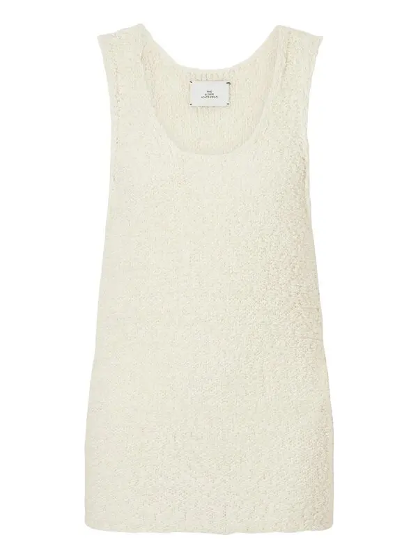 THE ELDER STATESMAN Ella Silk, Cashmere And Linen-blend Tank - Neutrals
