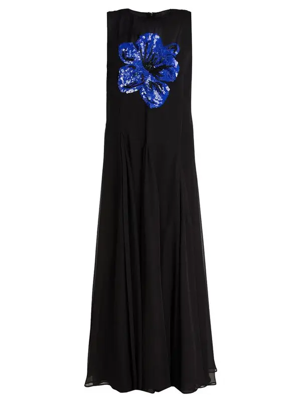 LEO LIN Linnea Sequin-embellished Chiffon Maxi Dress - Black