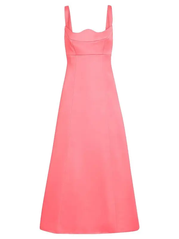 LEO LIN Lucinda Satin Maxi Dress - Coral