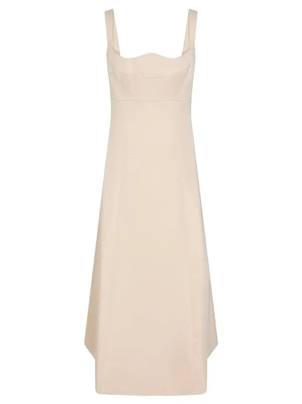 LEO LIN Odette Satin Midi Dress - Beige