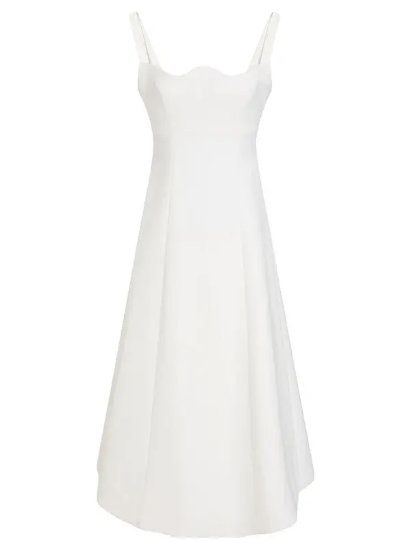 LEO LIN Odette Satin Midi Dress - White