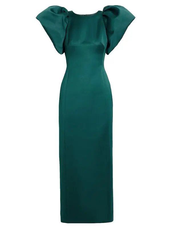 LEO LIN Lucinda Satin Maxi Dress - Emerald
