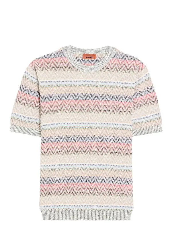 Missoni Jacquardknit Cottonblend Tshirt - Beige