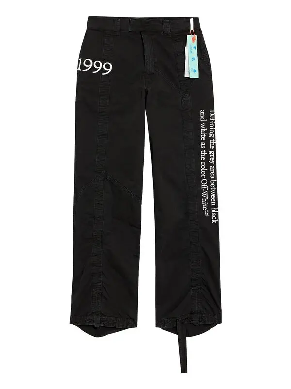 Off-White Printed Cotton Ripstop Cargo Pants - Black