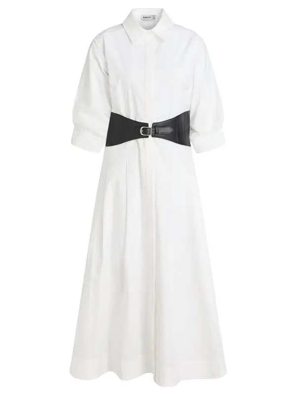 Simkhai Olson Belted Midi Shirt Dress - White