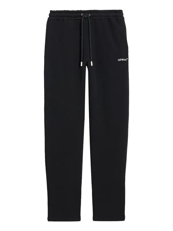 Off-White Embroidered Cottonjersey Sweatpants - Black