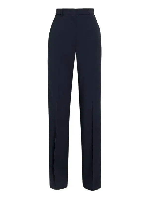 Max Mara Wool-twill Straight-leg Pants - Navy