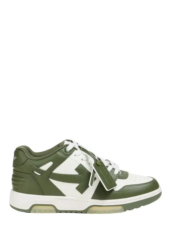 Off-White Out Of Office Leather Sneakers - Army Green