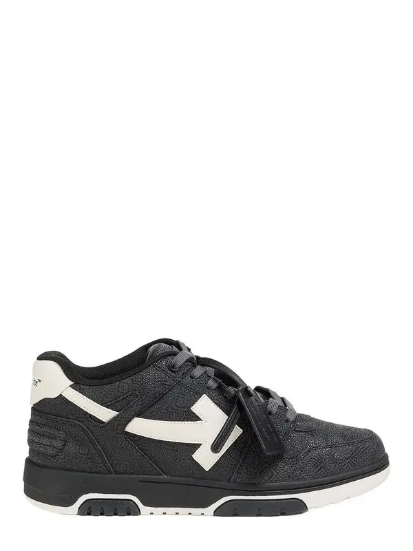 Off-White Out Of Office Textured Suede Sneakers - Black