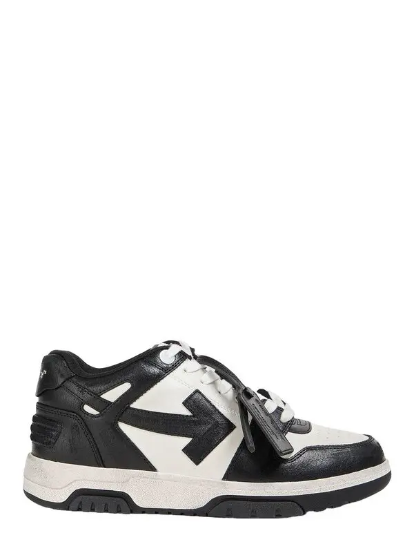Off-White Out Of Office Distressed Leather Sneakers - Black