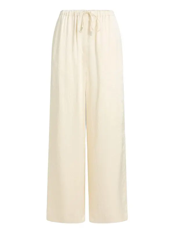 Simkhai Crinkled Satin Wide-leg Pants - Cream